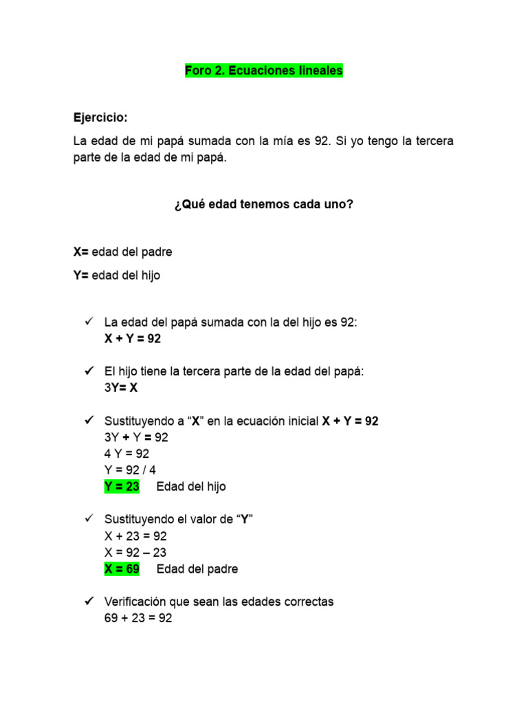Foro 2. La Edad de Mi Papá Sumada Con La Mía Es 92 | PDF