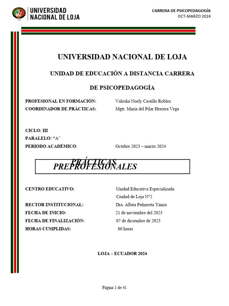 Valeska Noely Castillo Roblez - Pis - Modelo 80 Horas | PDF | Evaluación | Inclusión (Educación)