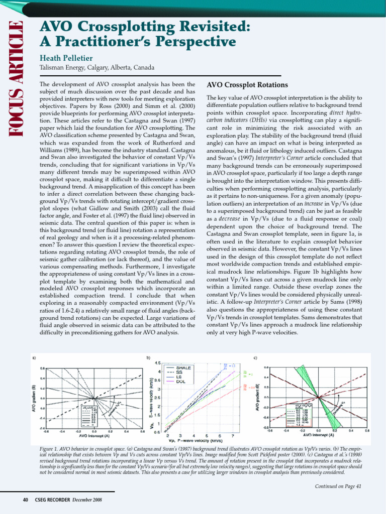 Dec2008 Avo Crossplotting | PDF | Geophysics | Reflection Seismology