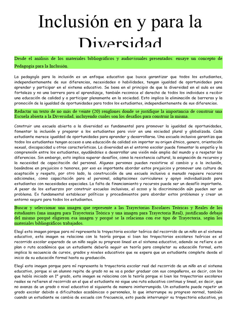 Inclusion en y para La Diversidad | PDF | Inclusión (Educación) | Escuelas