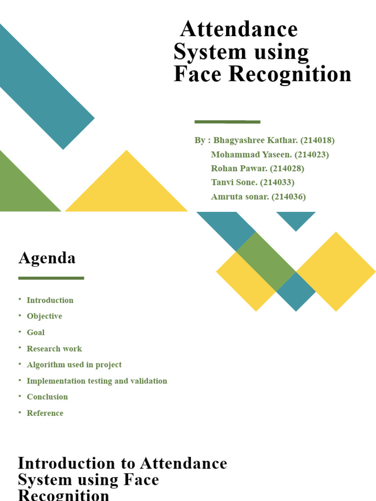 Face Recognition Attendance System Report | PDF | Usability | Automation