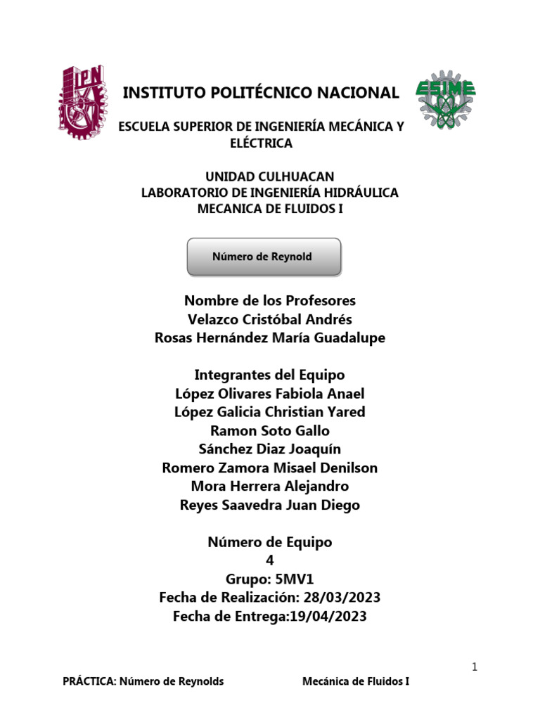 Numero de Reynolds | PDF | Numero Reynolds | Túnel de viento