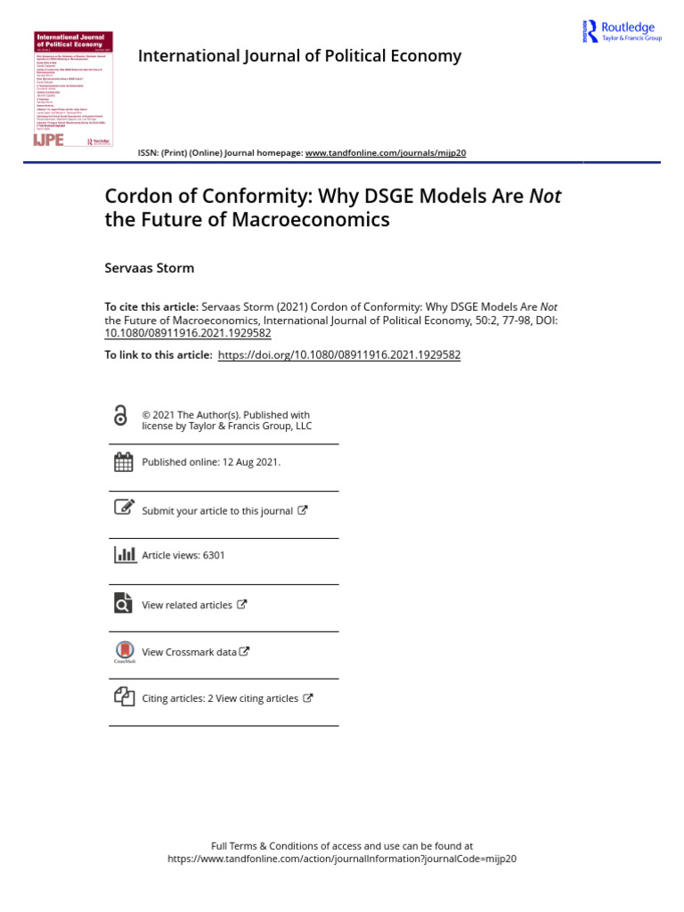 8 Storm S (2021) Cordon of Conformity Why DSGE Models Are Not The ...