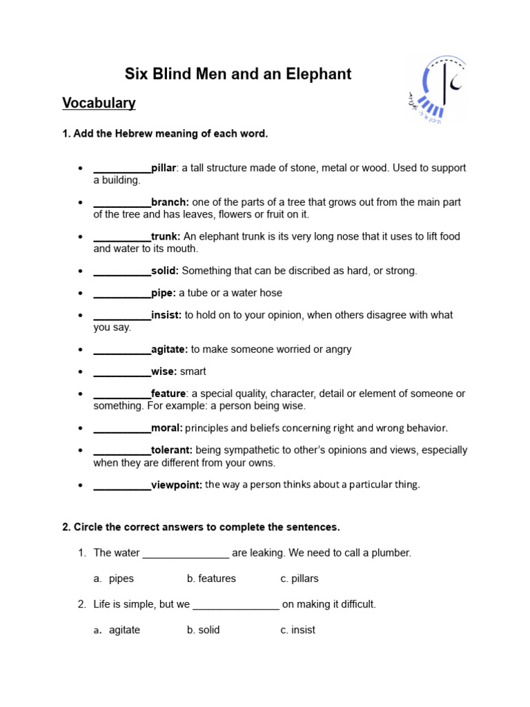 Six Blind Men - Student | PDF | Foreign Language Studies