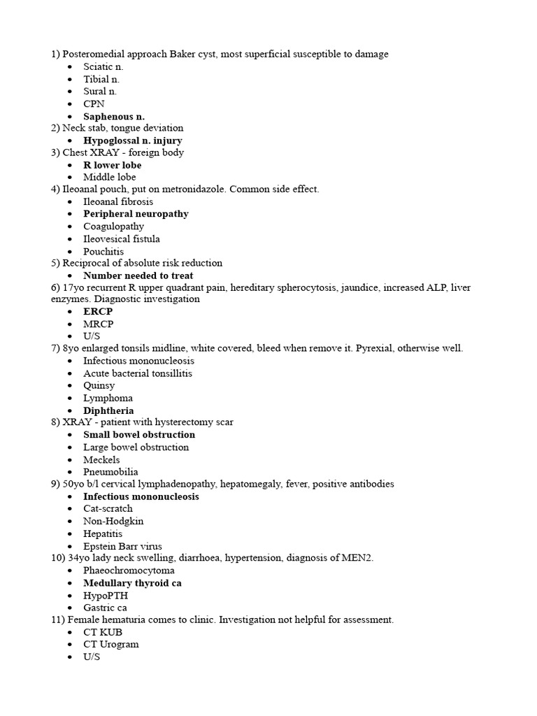 2023 September Recalls Answer | PDF | Esophagus | Knee