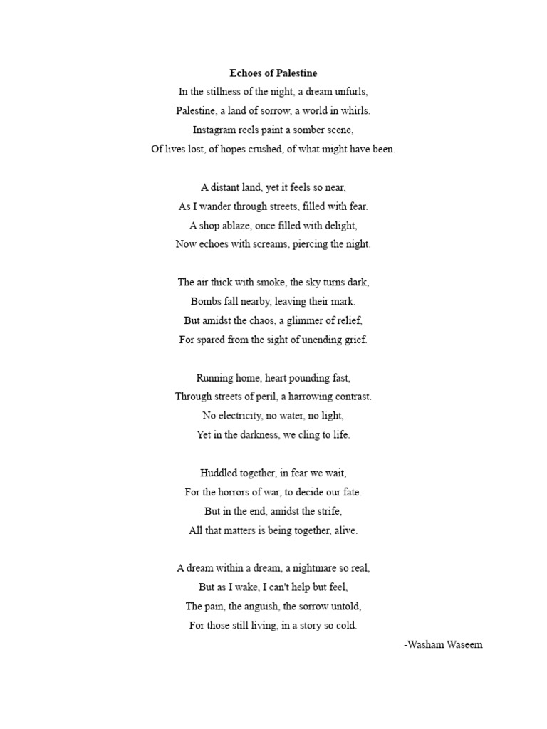Echoes of Palestine | PDF | Poetry