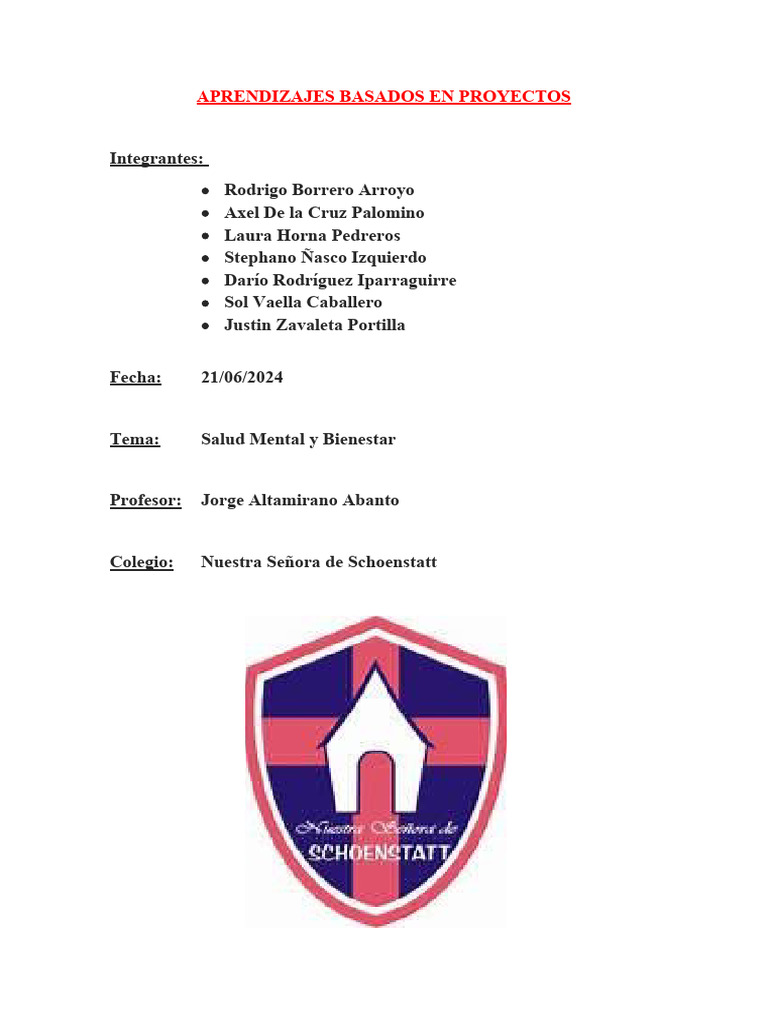 Informe ABP 2 | PDF | Salud mental | Las emociones