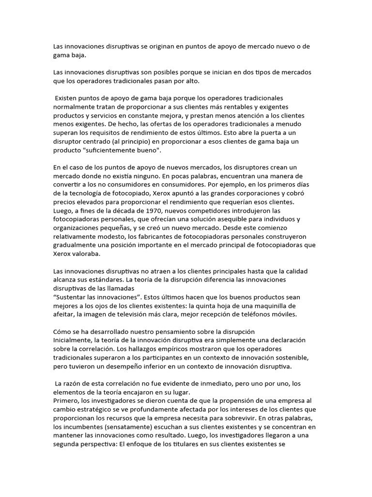 Innovación Disruptiva | PDF | Innovación | Internet