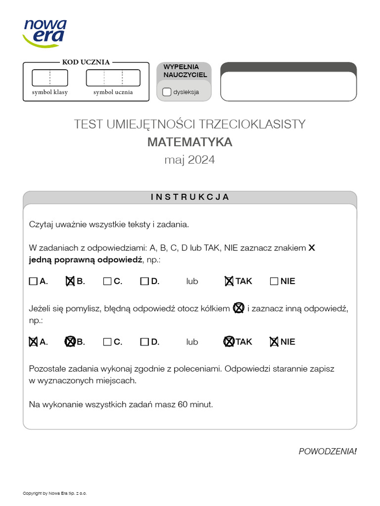 Arkusz Matematyka Tut 2024 | PDF