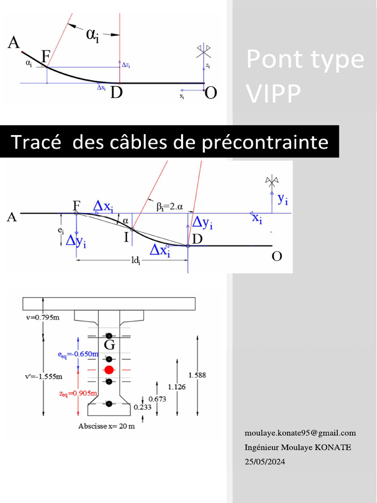 Tracé de Câbles de Précontrainte D'un VIPP | PDF