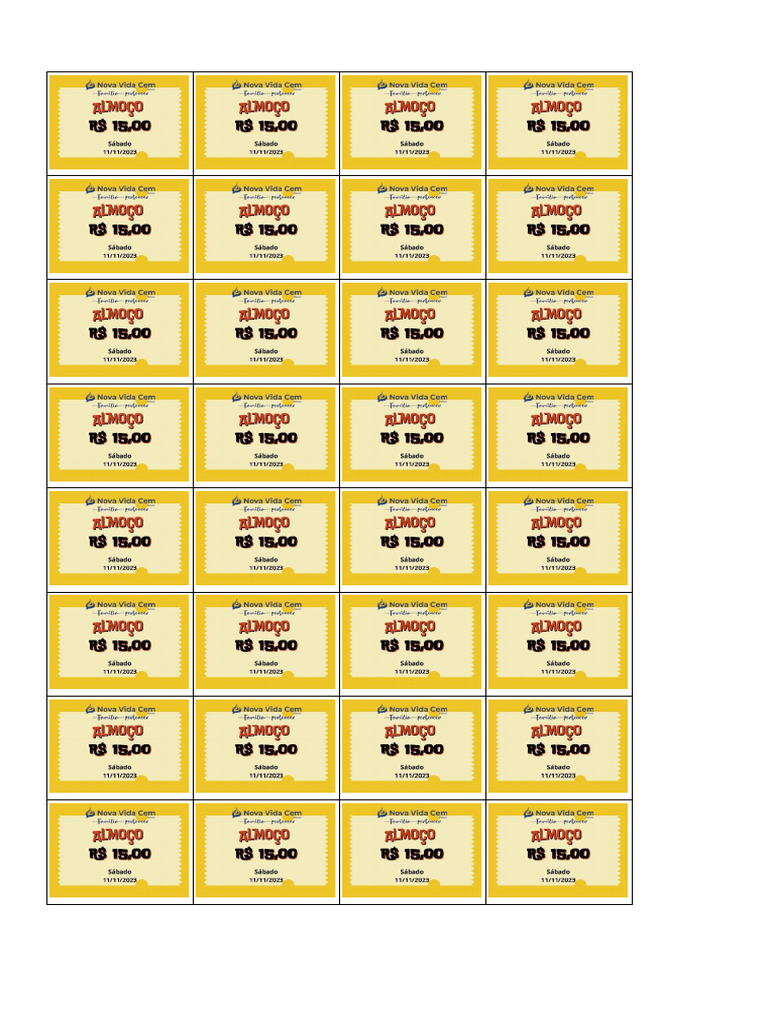 Ticket Almoço | PDF