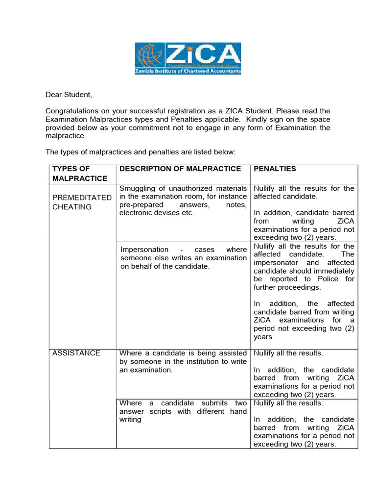 Exam Malpractice Declaration | PDF | Justice | Crime & Violence
