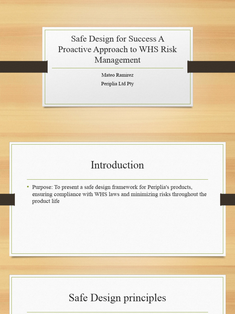 Safe Design For Success - A Proactive Approach To WHS Risk Management | PDF | Risk | Risk Management