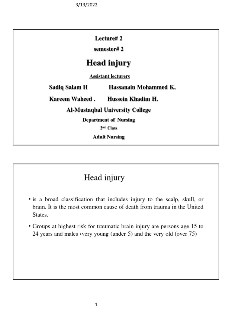 MUCLecture 2023 121257967 | PDF | Traumatic Brain Injury | Medical ...