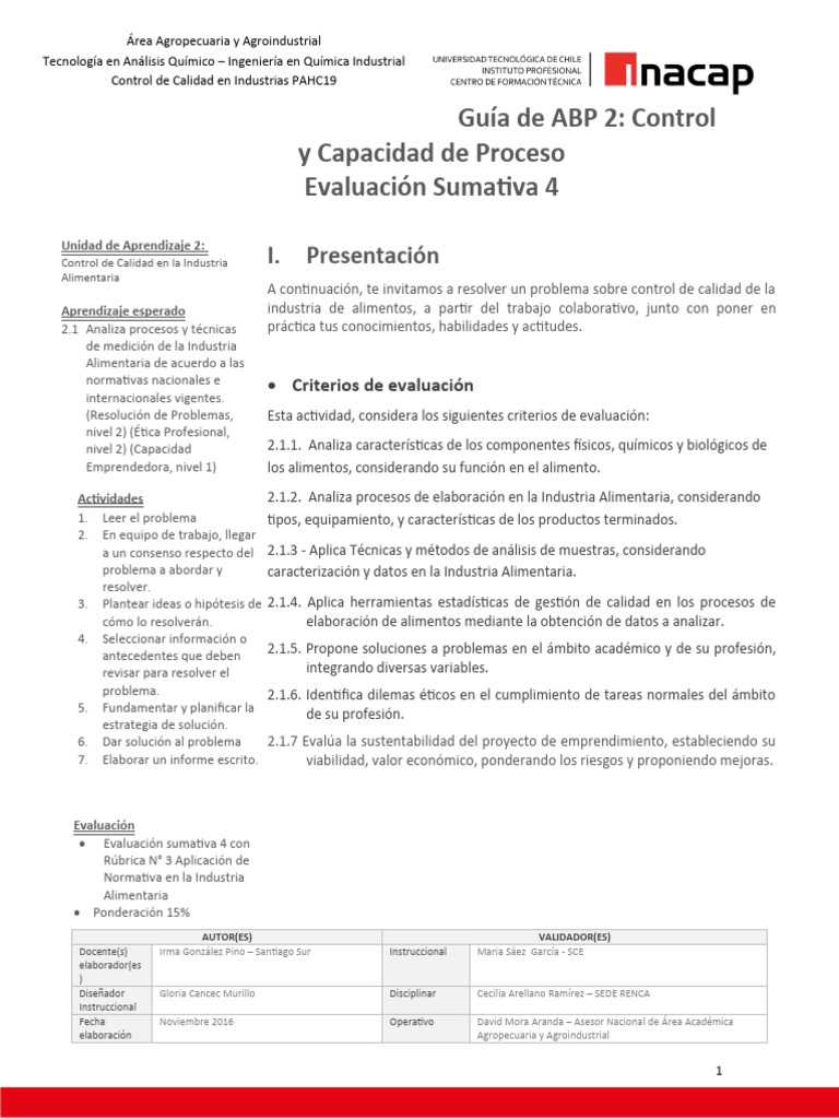ABP 2 | Descargar gratis PDF | Evaluación | Industria de alimentos