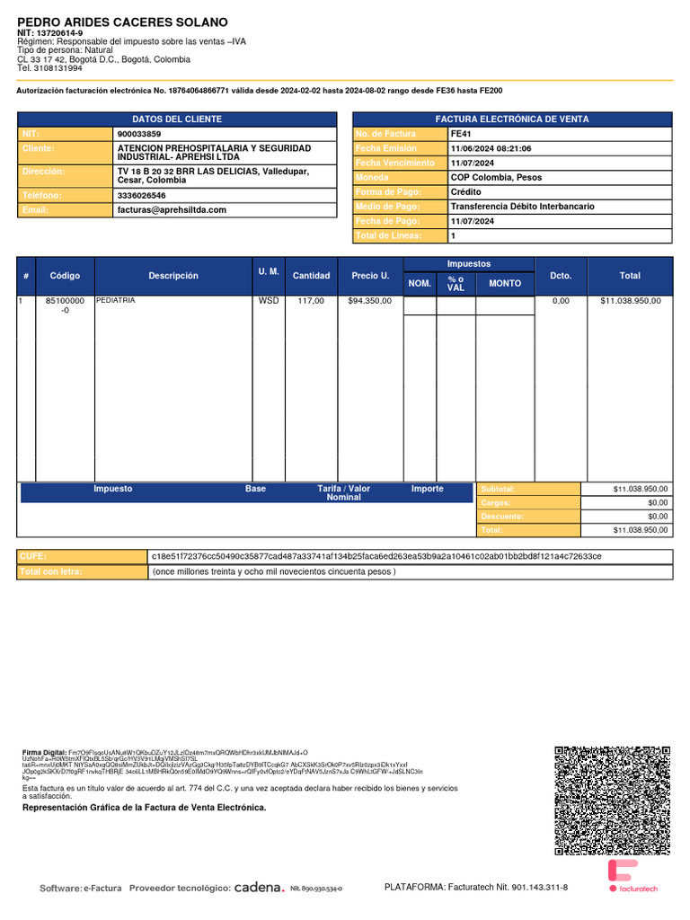 Factura Mayo de 2024 | PDF | Factura | Industrias de servicio