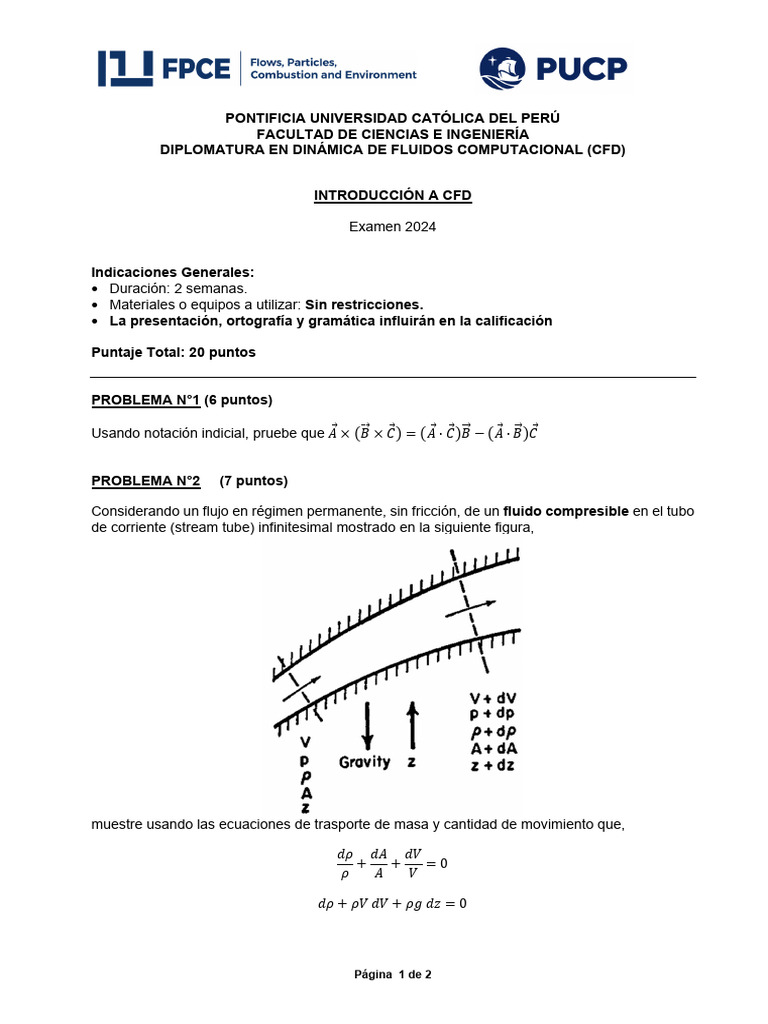 Examen 2024 - Introducción a CFD | PDF