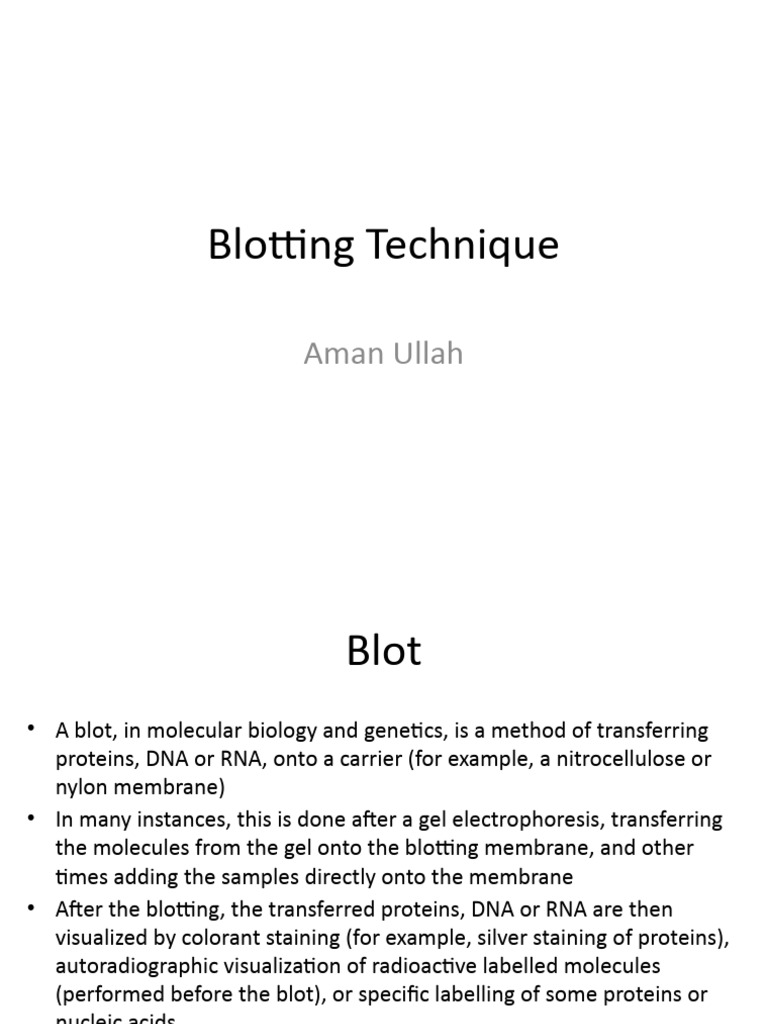 Blotting | Download Free PDF | Blot (Biology) | Gel Electrophoresis