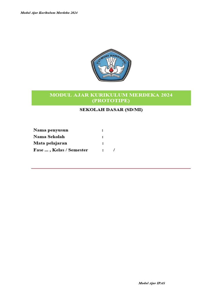 Template Modul Ajar Lengkap | PDF