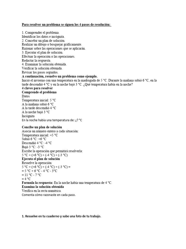 Para Resolver Un Problema Se Siguen Los 4 Pasos de Resolución | PDF