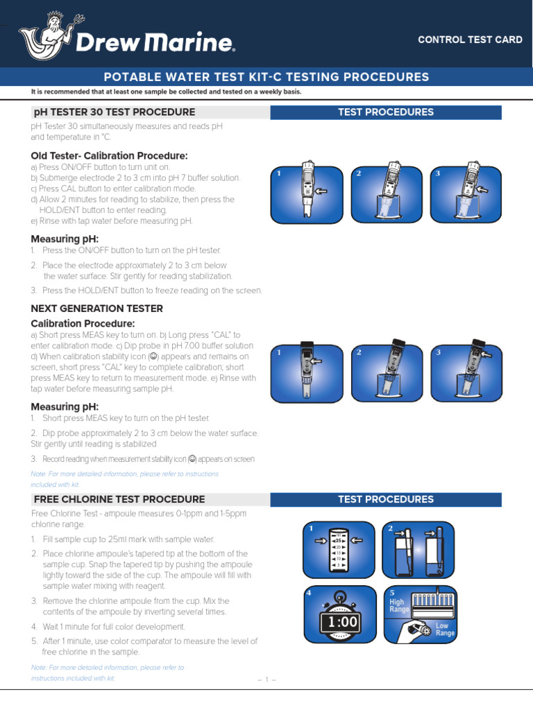 CTC - Potable Water Test Kit - C | PDF | Ph