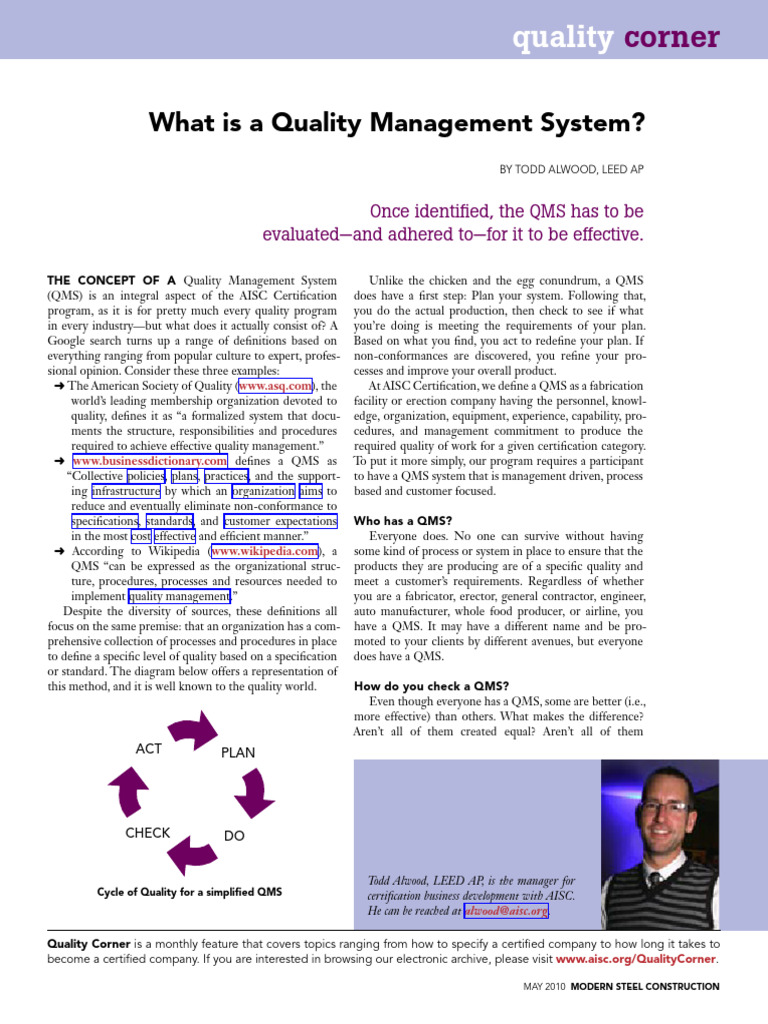 2010v05 What Is Qms Pdf Quality Management System Specification Technical Standard