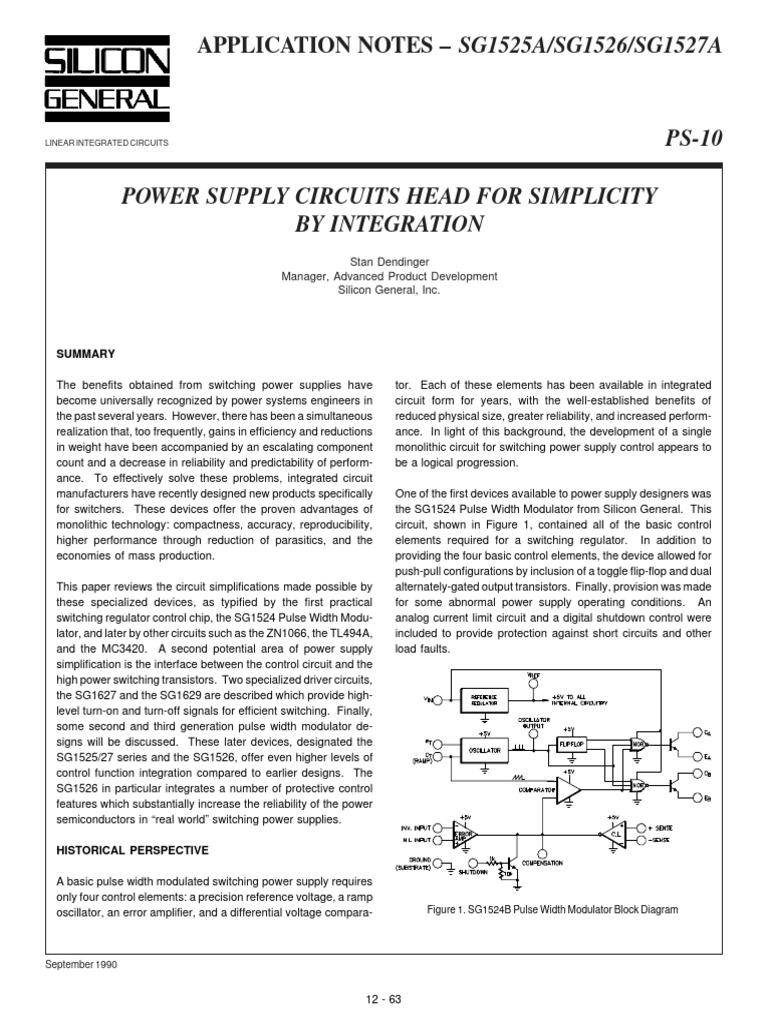 SG1525A/SG1526 Power Supply Integration | PDF | Electronic Circuits ...