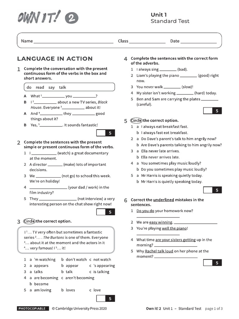 Test 1 U1 Standard Juniors D - 2024 | PDF