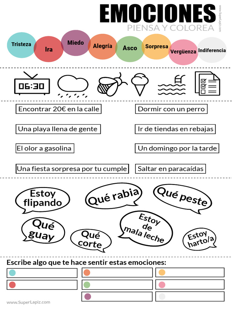 EMOCIONES 1 y 2 | PDF | Ciencias del comportamiento | Las emociones