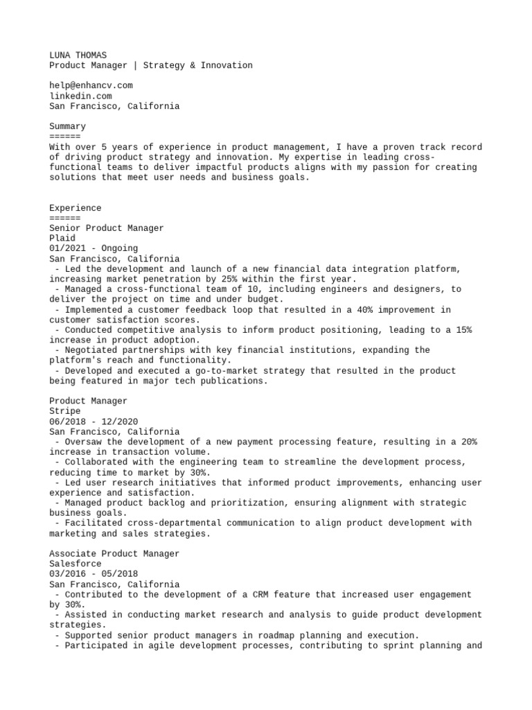 Resume Example ATS | PDF | Agile Software Development | Scrum (Software Development)