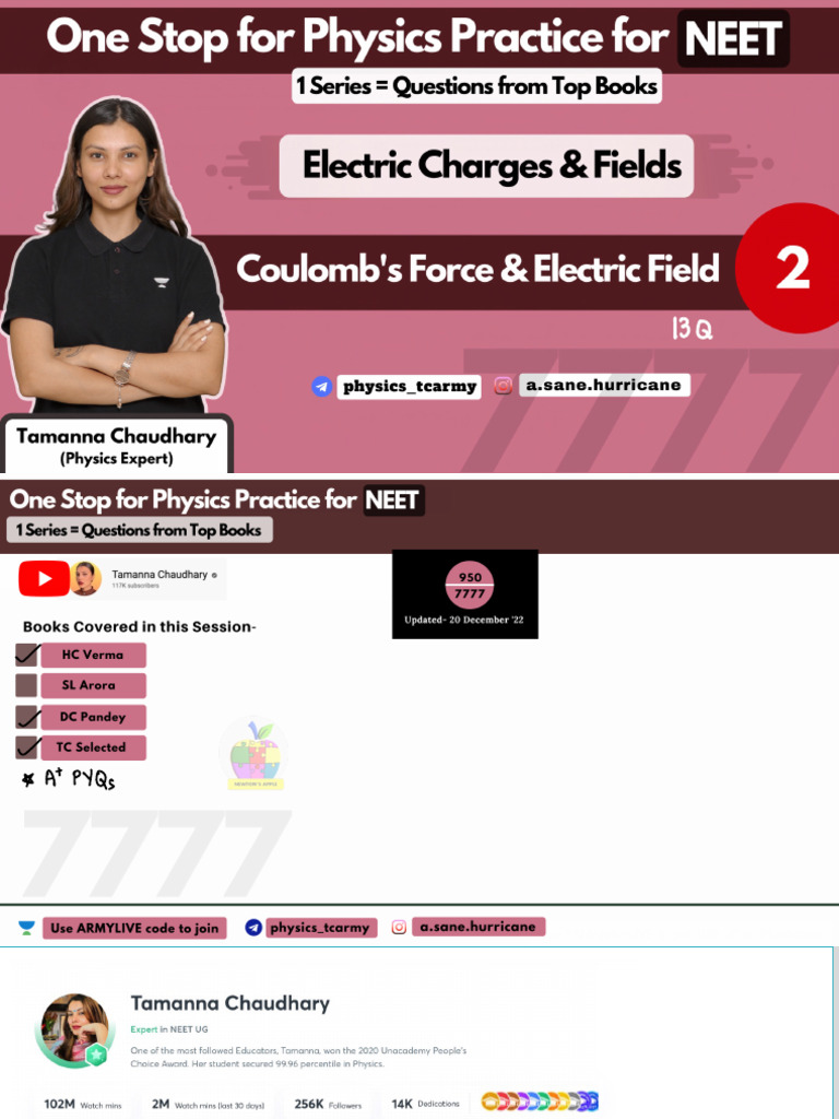 7777 - Electric Q and Fields - II | PDF | Electron | Electromagnetic ...