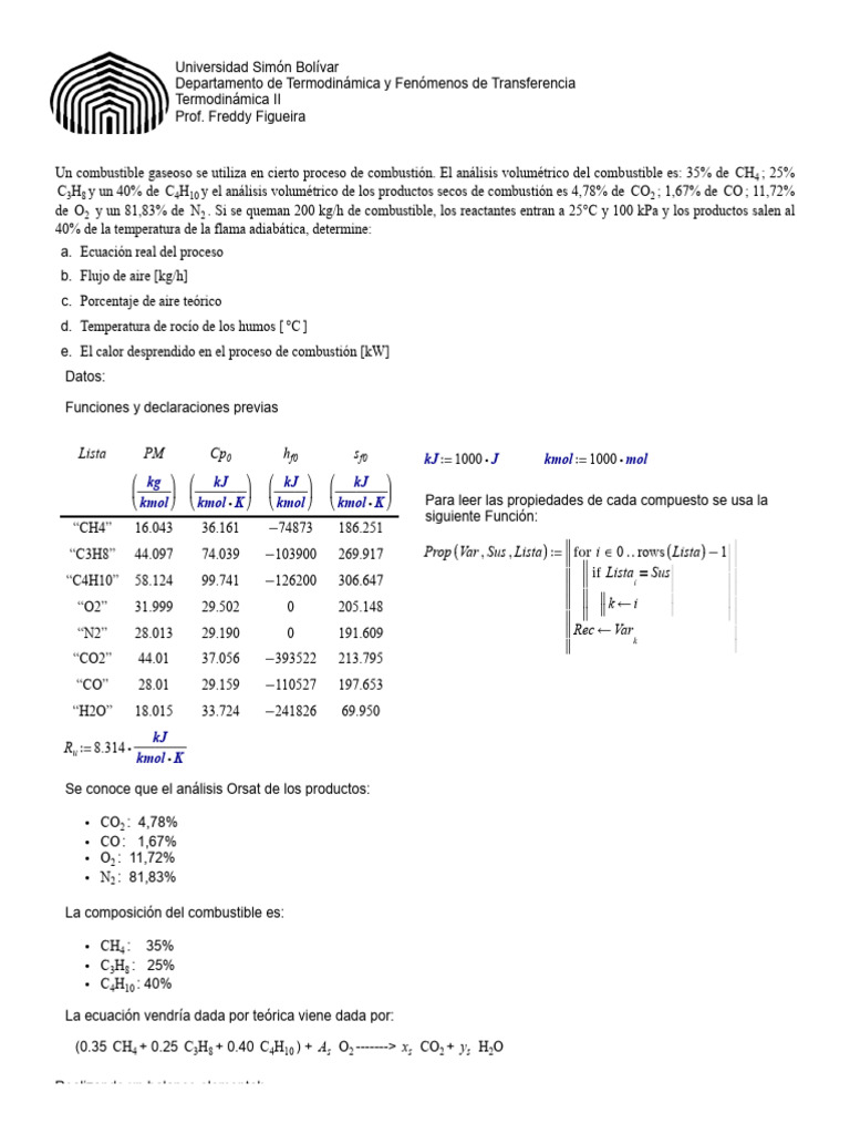 Análisis Orsat | PDF | Combustión | Mecánica de Medios Continuos