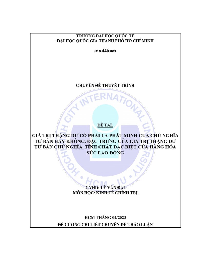 DE CUONG TIỂU LUẬN MÔN KTCT | PDF