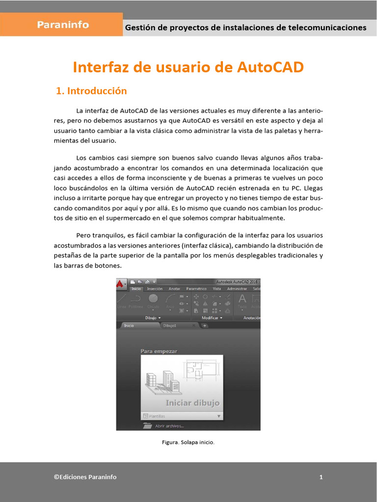 6 Interfaz de Usuario de AutoCAD | PDF | Ventana (informática) | Cad ...