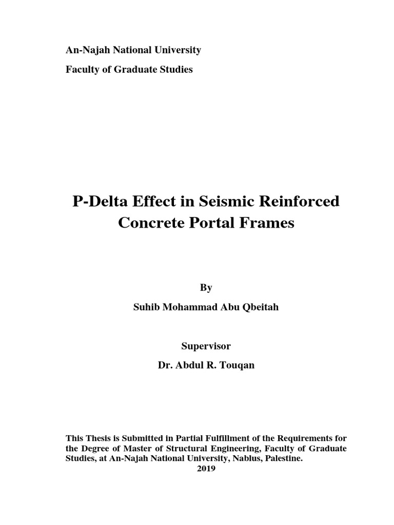 P-Delta Effect in Seismic Reinforced Concrete Portal Frames - Unlocked ...