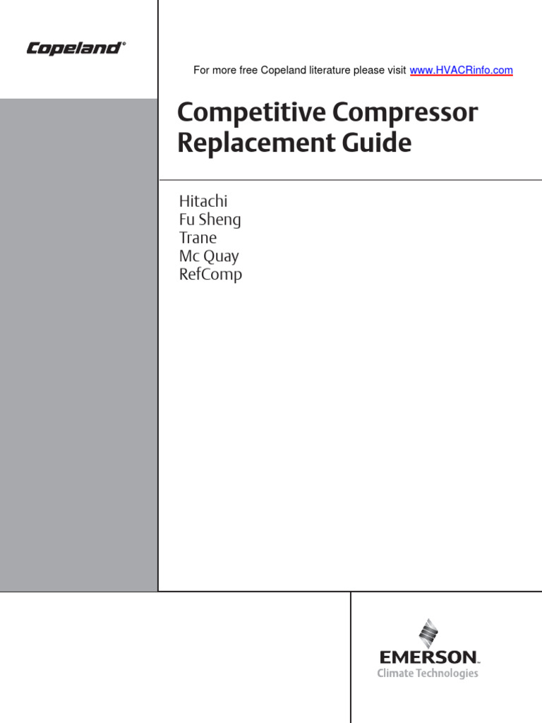 Competitive Compressor Replacement Guide: Hitachi Fu Sheng Trane MC ...