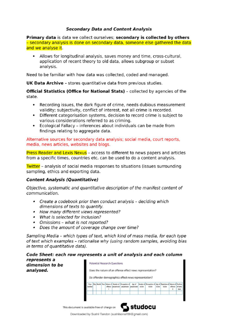 Secondary Data Research | PDF