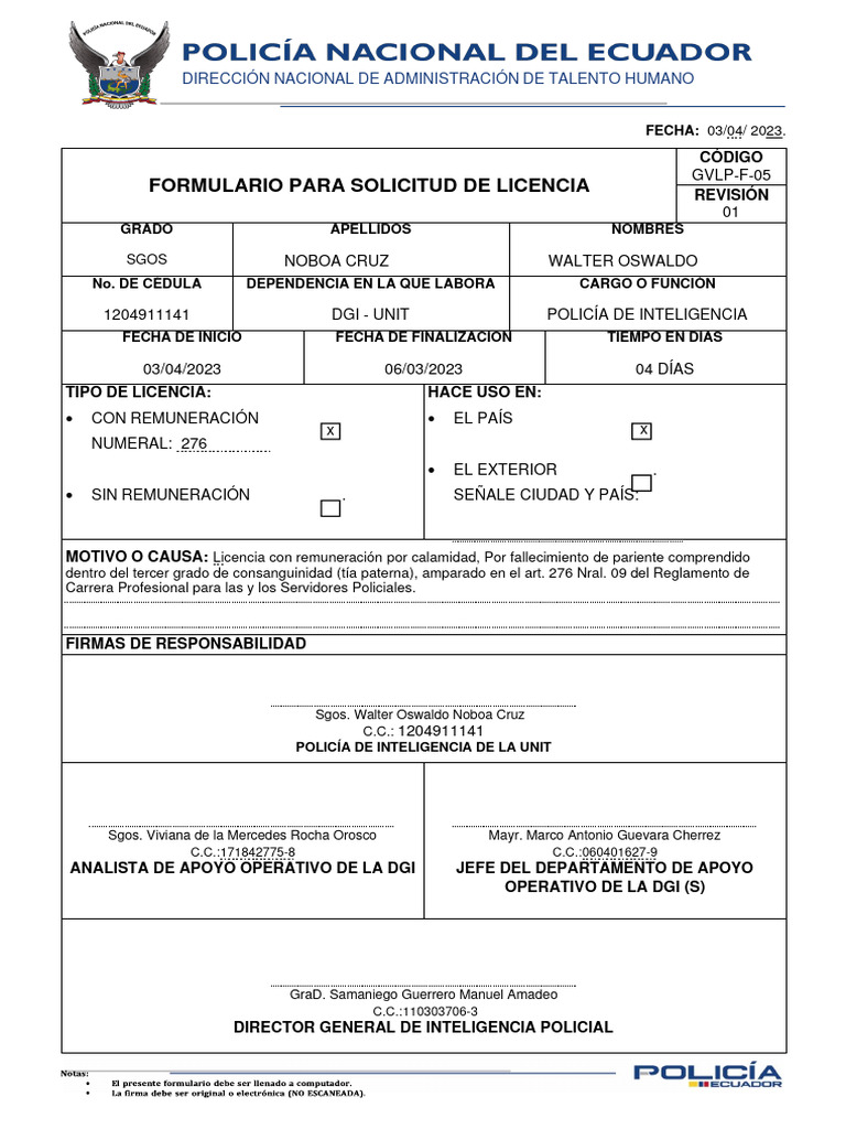 Formulario | PDF | Cumplimiento de la ley | Crimen y violencia