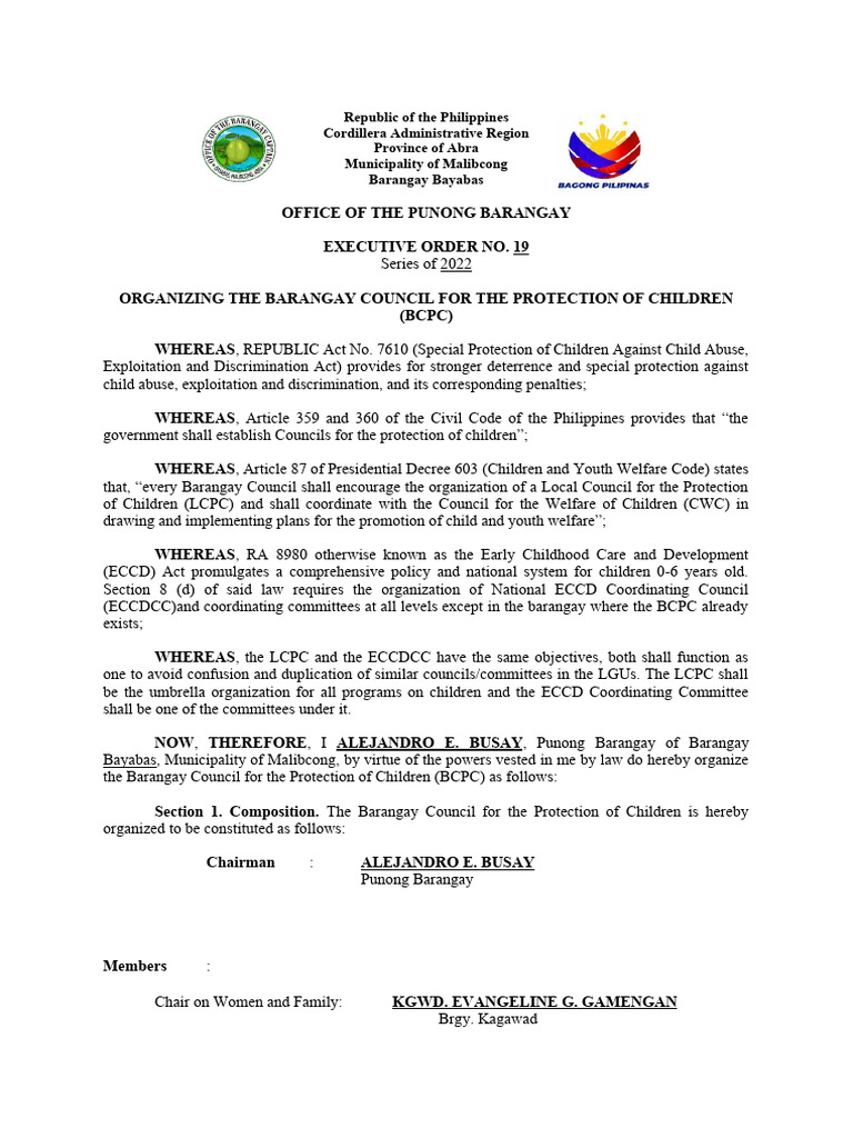 BRGY BAYABAS BCPC YR 2022 | Download Free PDF | Justice | Crime & Violence