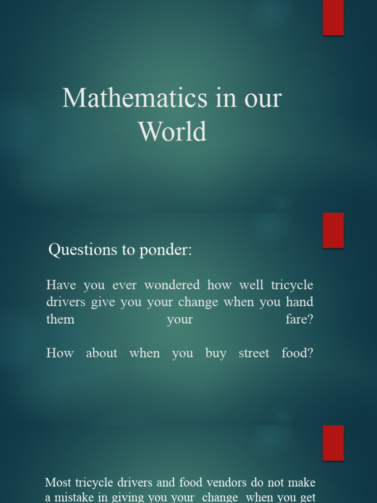 Mathematics in Our World - Discussion | Download Free PDF | Mathematics