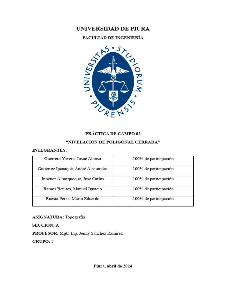 Trabajo PC 2 Campo Topo | PDF | Topografía