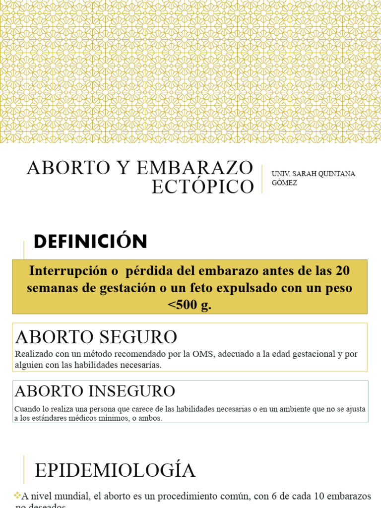 Aborto y Embarazo Ectópico (1) | Descargar gratis PDF | El embarazo | Aborto