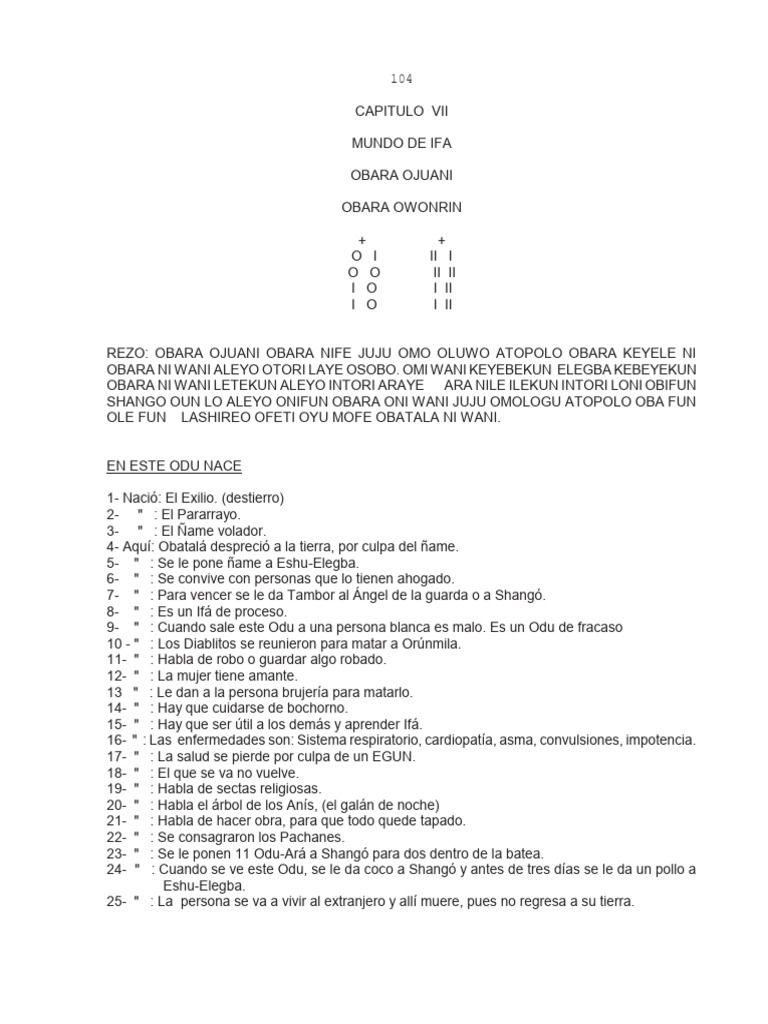 Odu Ifá: Obara Ojuani y su Significado | PDF | Religión étnica | Santeria
