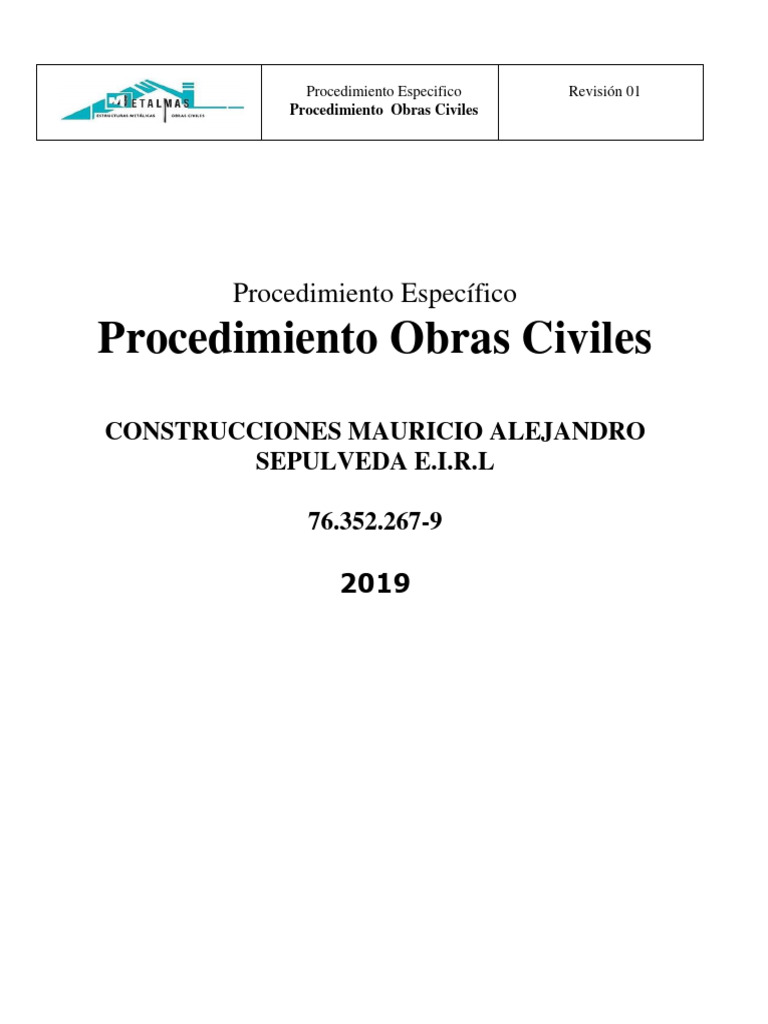5 - Procedimiento de Obras Civiles | PDF | Hormigón | Casco