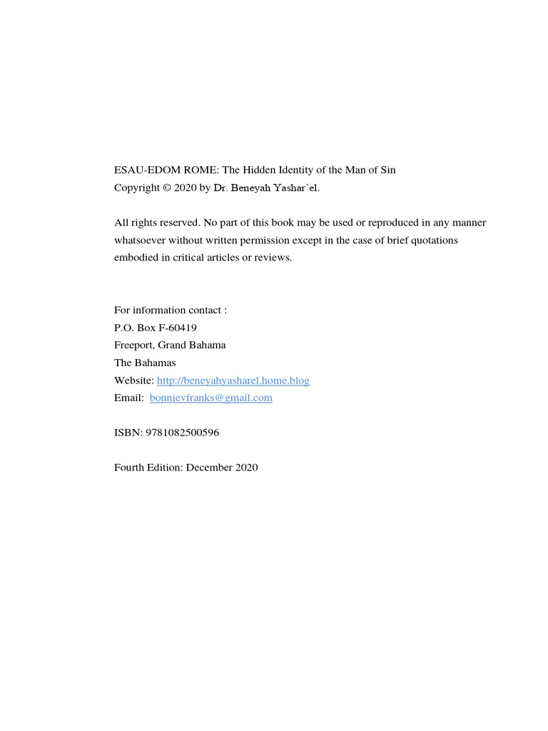 Edom Rome Man of Sin | PDF | Jacob | Rebecca