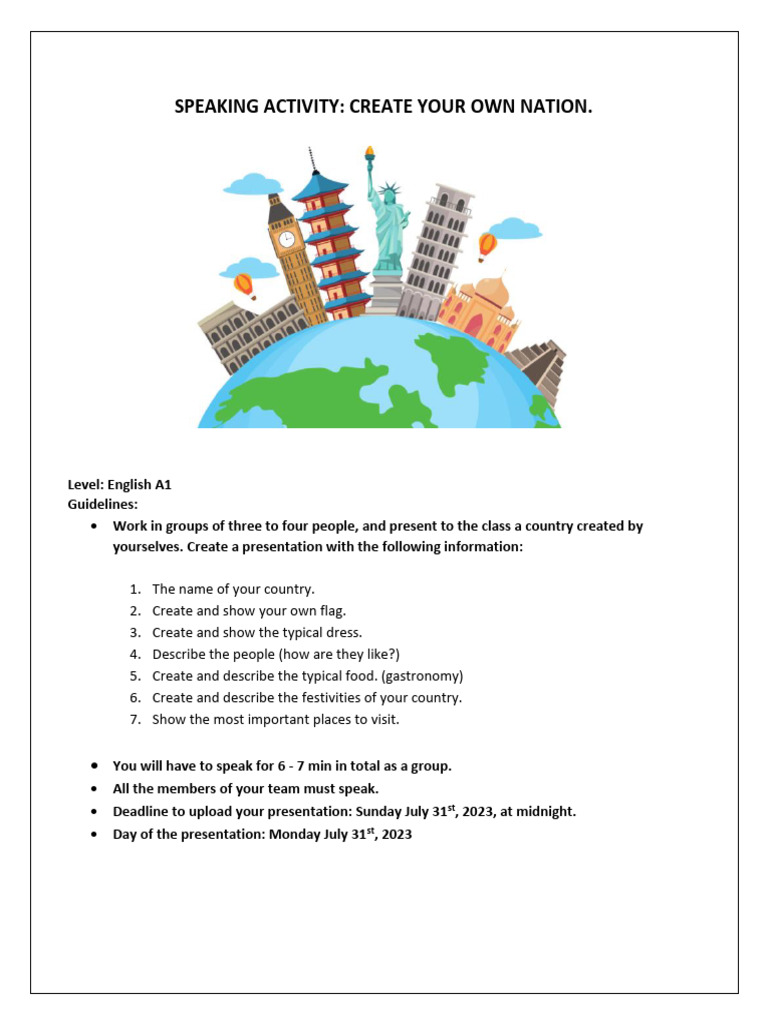 Create Your Own Nation Activity Guide | PDF