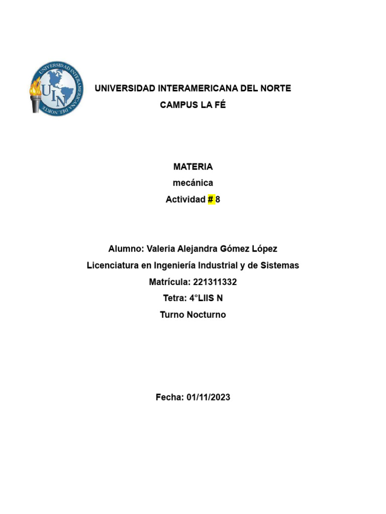 Act 8 Mecanica | PDF