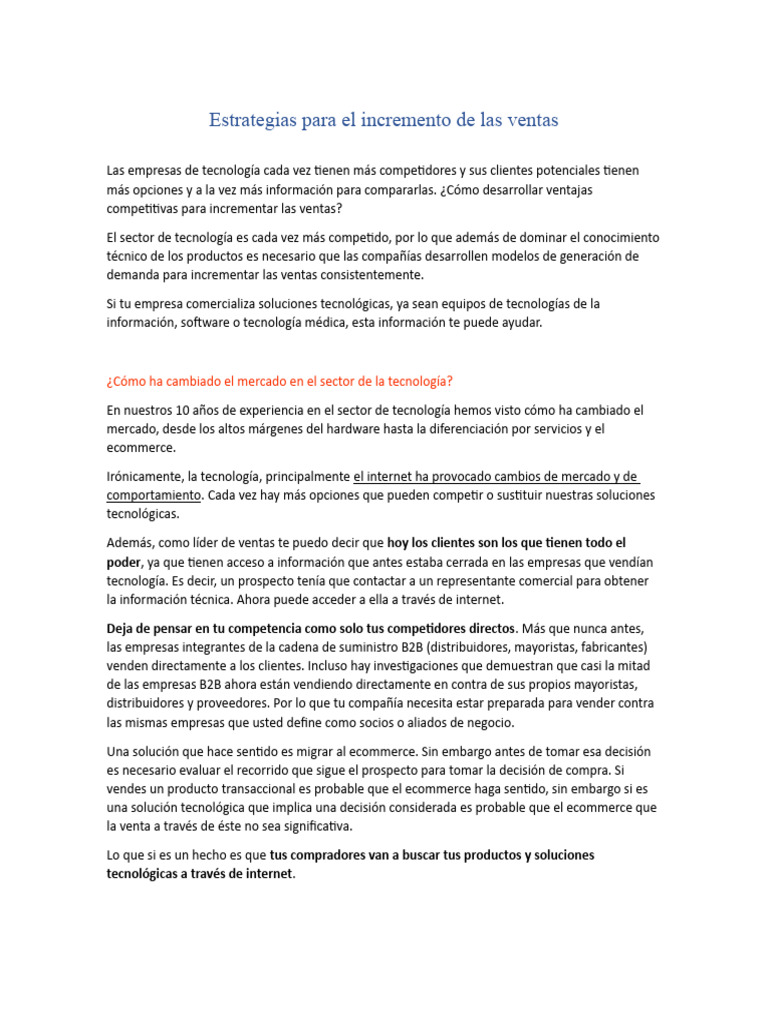 Estrategias para El Incremento de Las Ventas | PDF | Business | Marketing