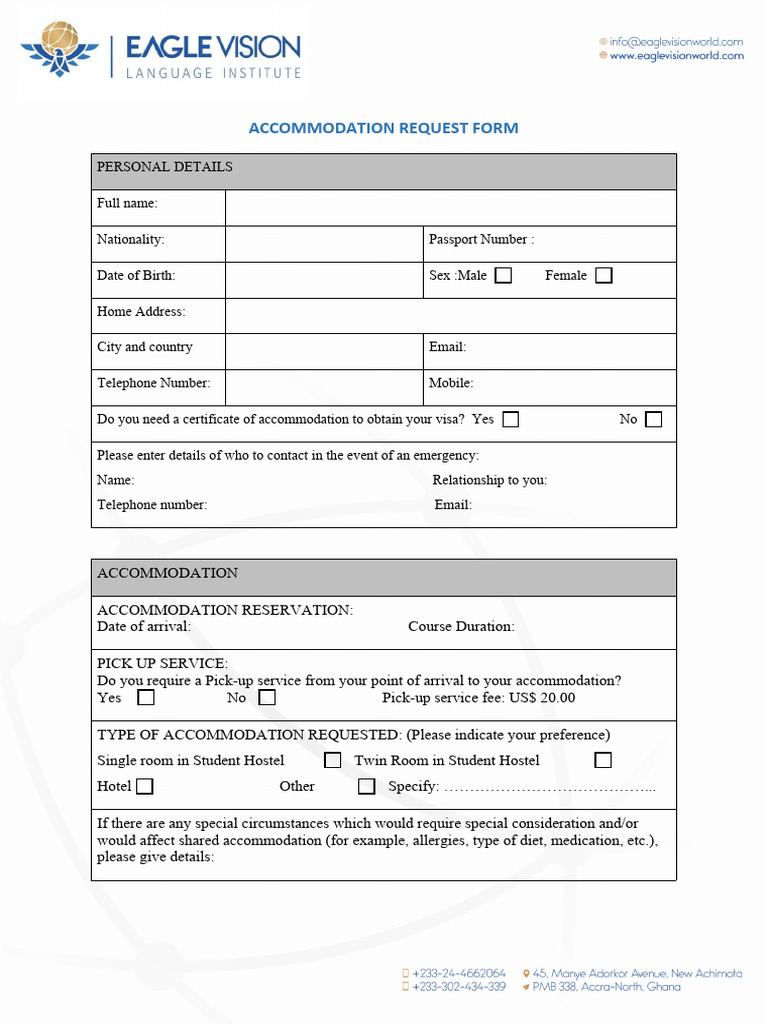 Accomodation Request - 2023 NEW | PDF
