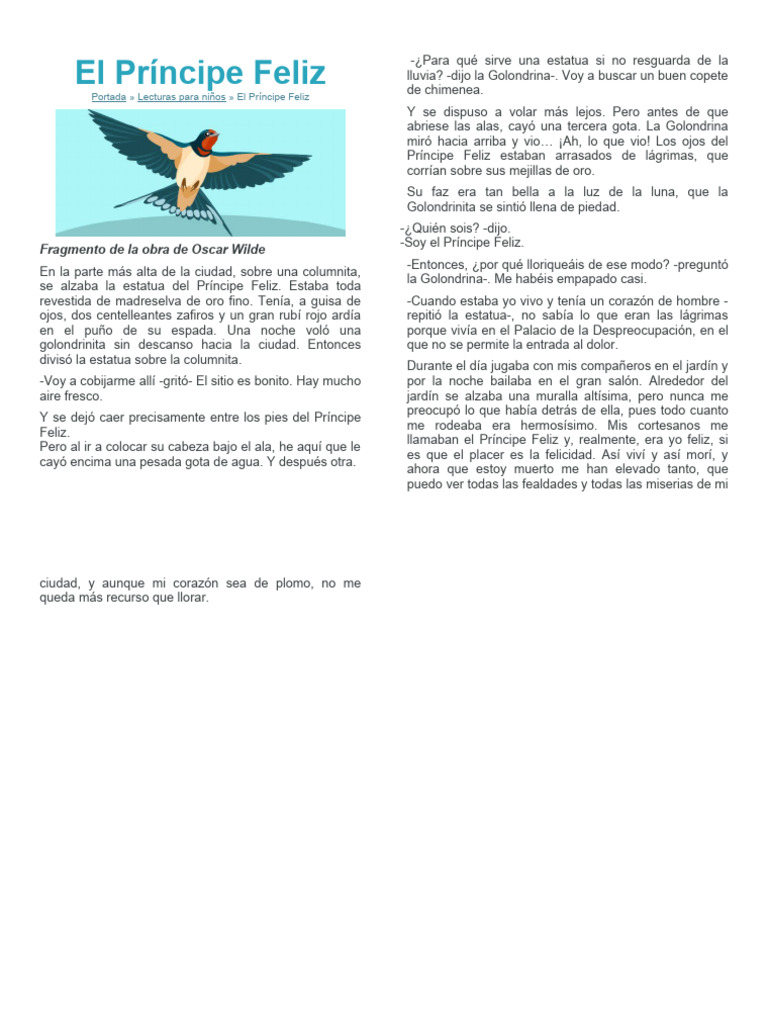 El Principe Feliz | PDF